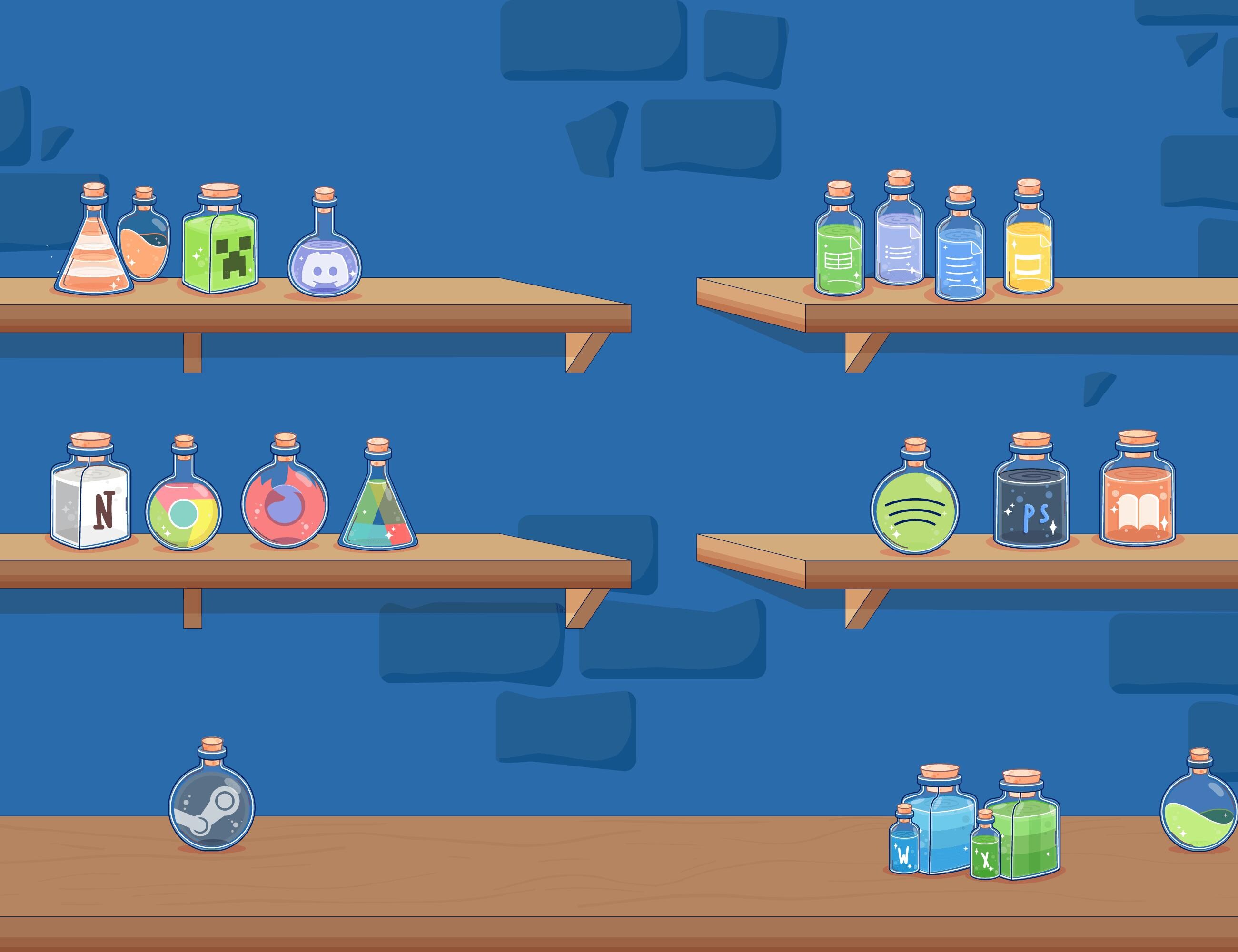 FULL Set Botellitas iconos Desktop - Mac y Windows Azules 270 Iconos ...