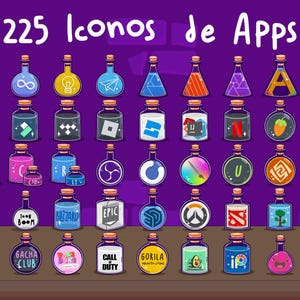 FULL Set Botellitas iconos Desktop - Mac y Windows Morados 270 Iconos ...