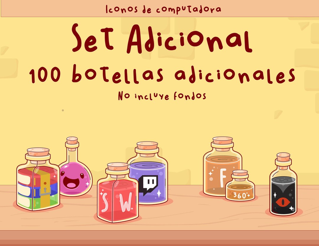 100 Botellitas adicionales amarillas No incluye fondos Iconos Mac y ...