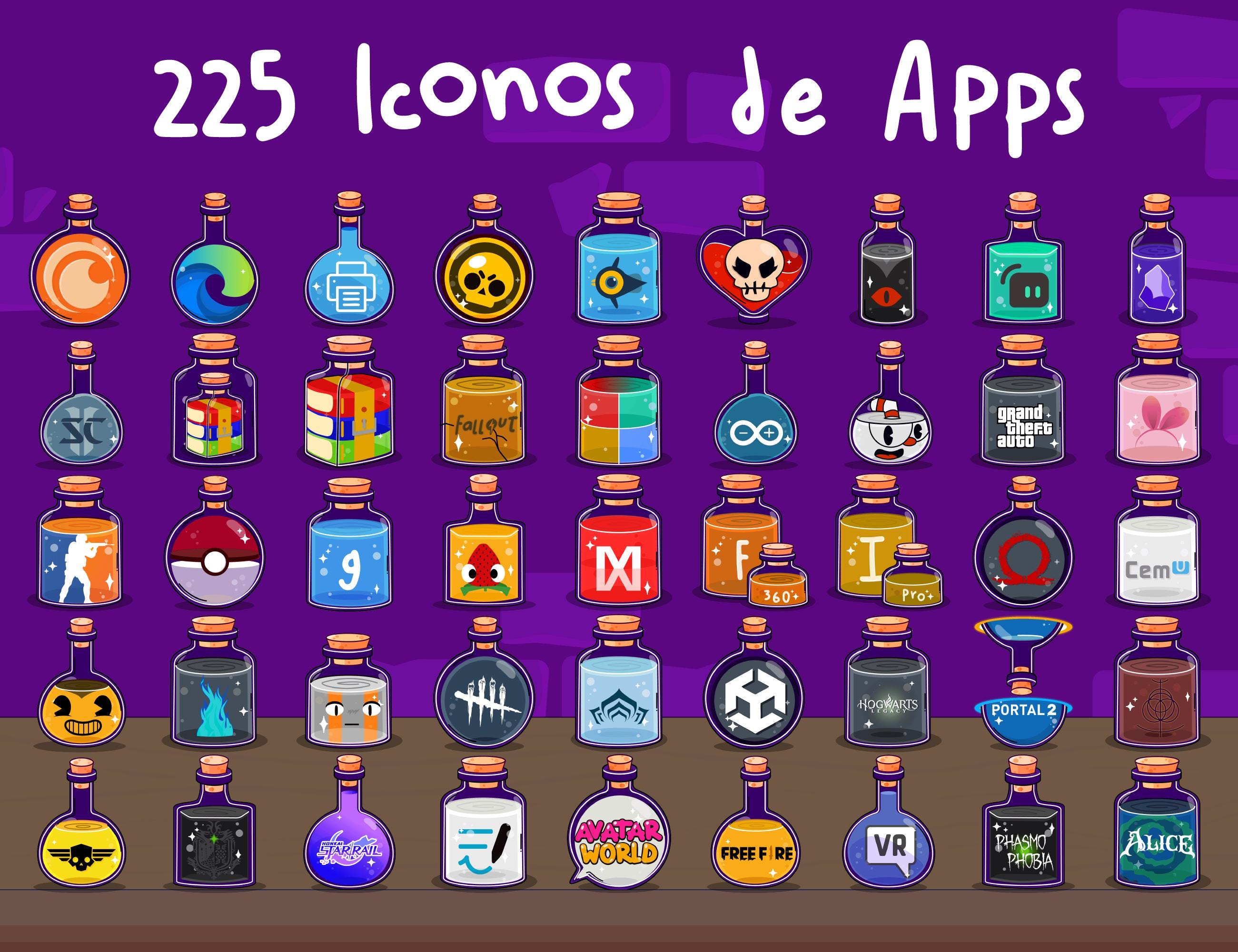 FULL Set Botellitas iconos Desktop - Mac y Windows Morados 270 Iconos ...