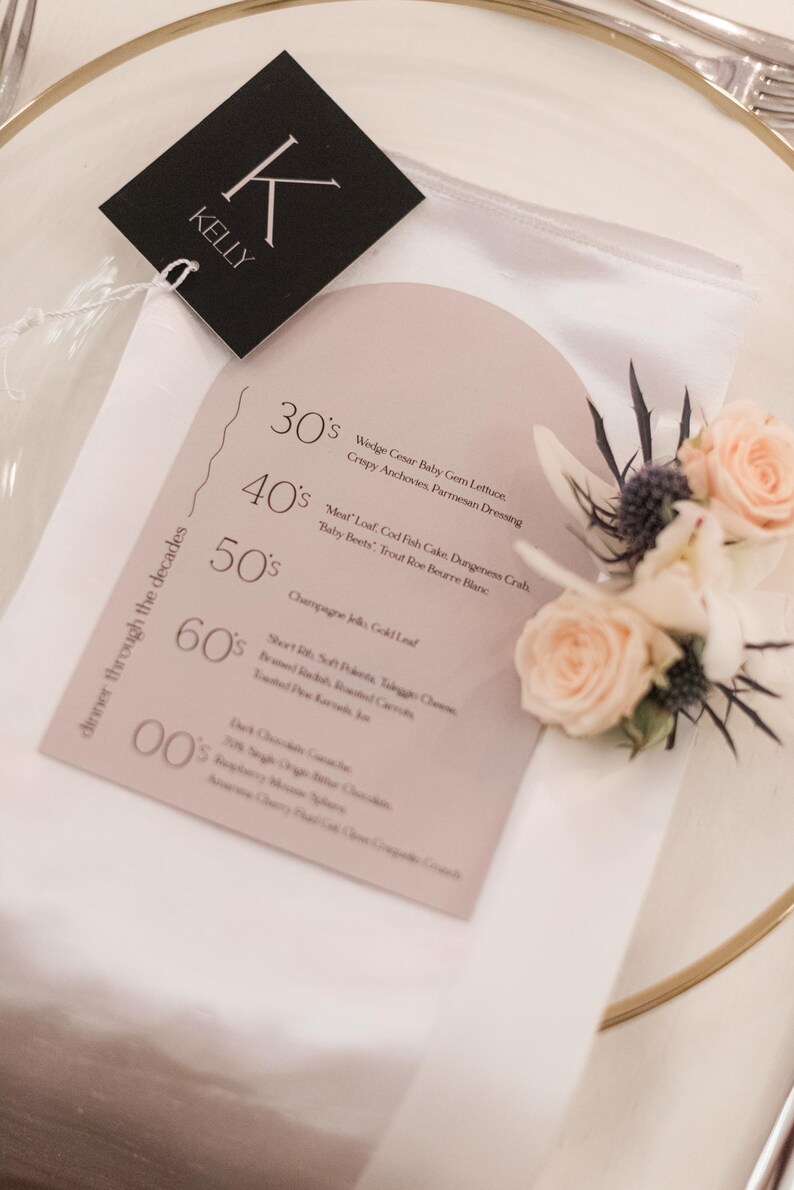 Minimalistic Arch Shape Menu Template, Name Place Card, Modern Wedding ...