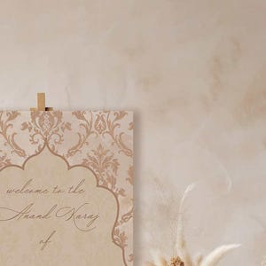 Arched Wedding Welcome Sign, Baroque Design Pattern, Indian Wedding ...