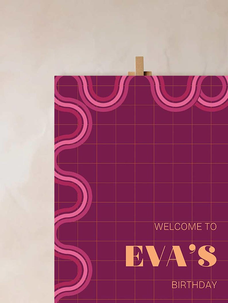 90s Retro Welcome Sign, Birthday Sign, Themed Events, Corporate Event ...