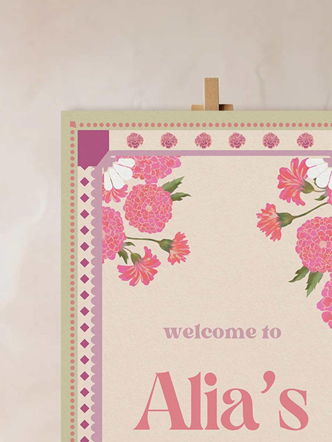Floral Marigold Wedding Welcome Sign, Marigold, Engagement Sign, Indian ...