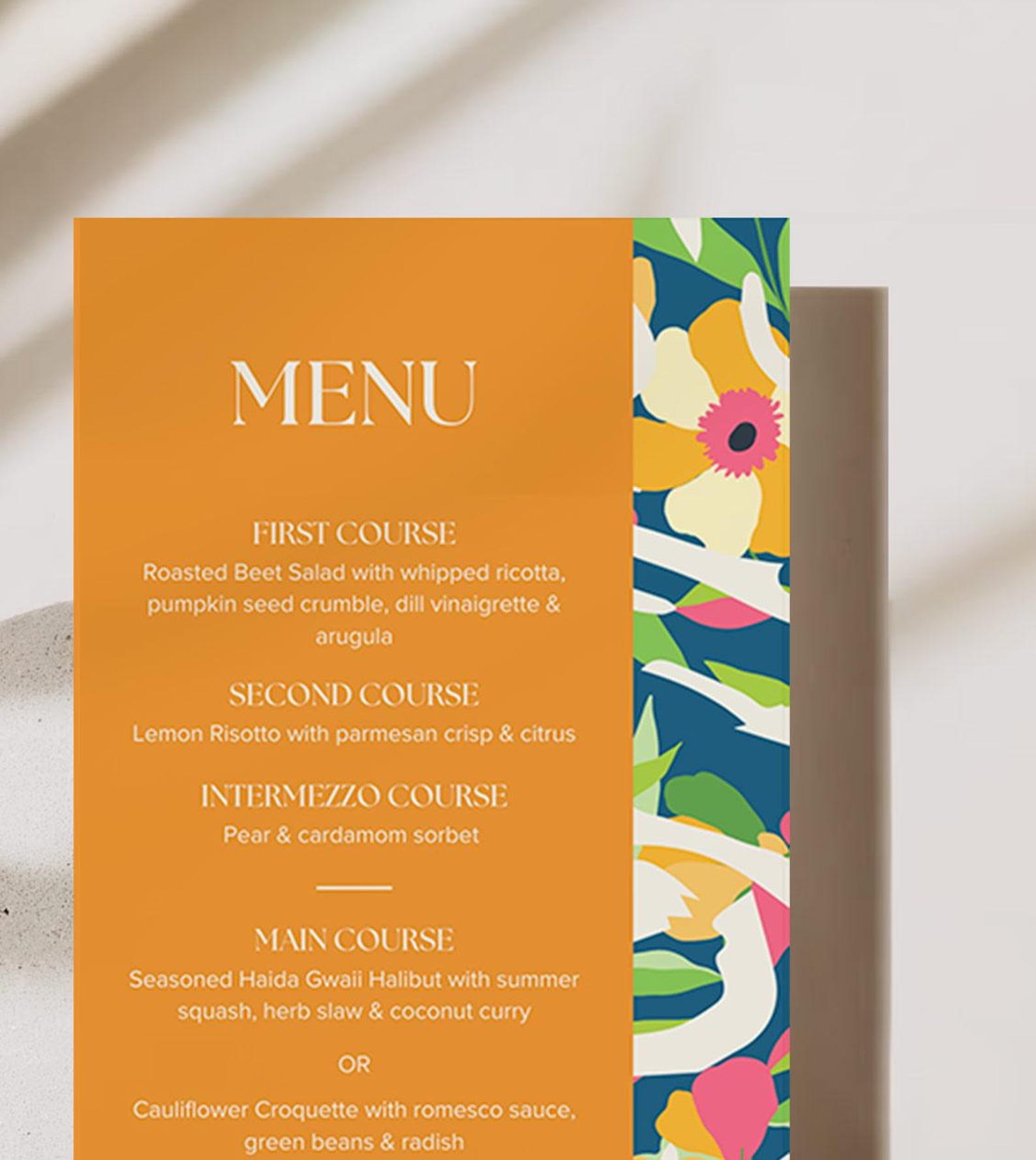 Bold Menu Template, Name Place Card, Modern Wedding Stationery ...