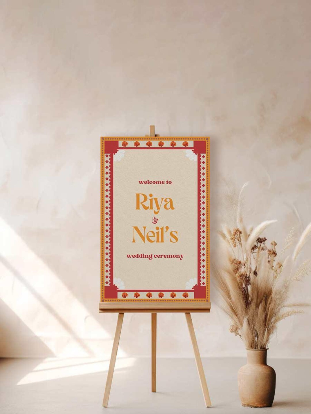 Retro Marigold Floral Welcome Sign, Bridal Shower Sign, Engagement Sign ...