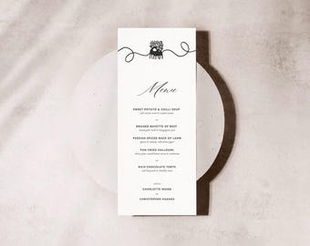 Minimalist Reindeer Menu: Modern Wedding Stationery (digital Download ...