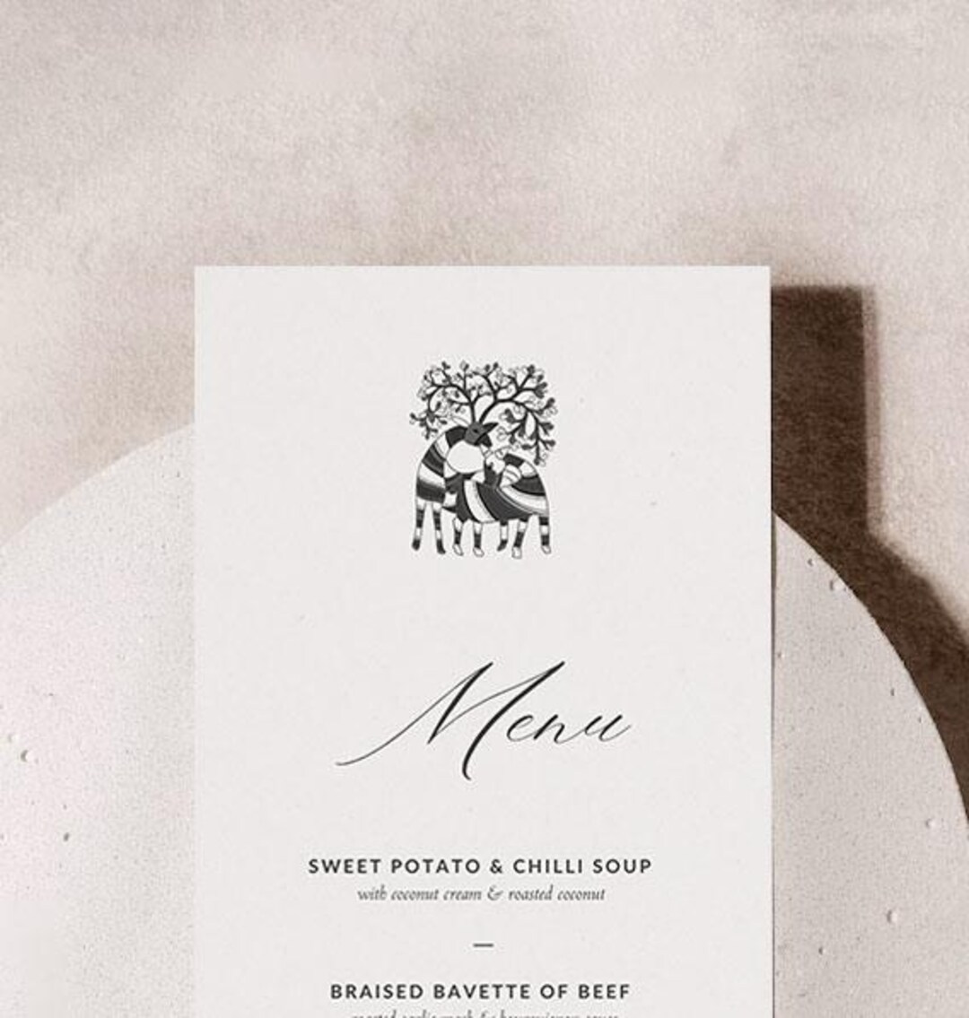 Minimalist Reindeer Menu, Birthday Menu, Modern Wedding Stationery ...