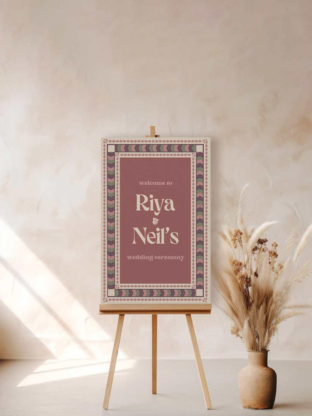 Retro Chevron Welcome Sign, Bridal Shower Sign, Engagement Sign ...