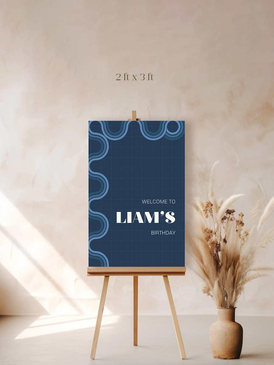 90s Retro Welcome Sign: Waved Design, Customizable Text (digital ...