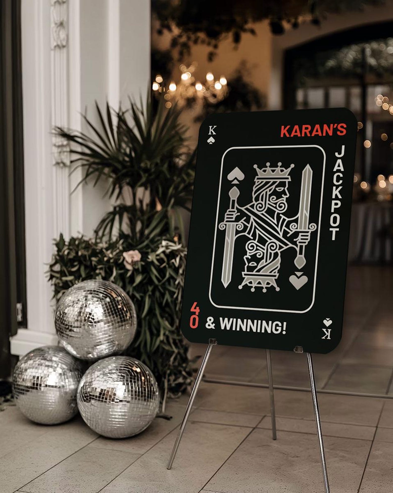 Poker Card Sign, Casino Themed, Poker Theme Birthday, Fun Welcome Sign ...
