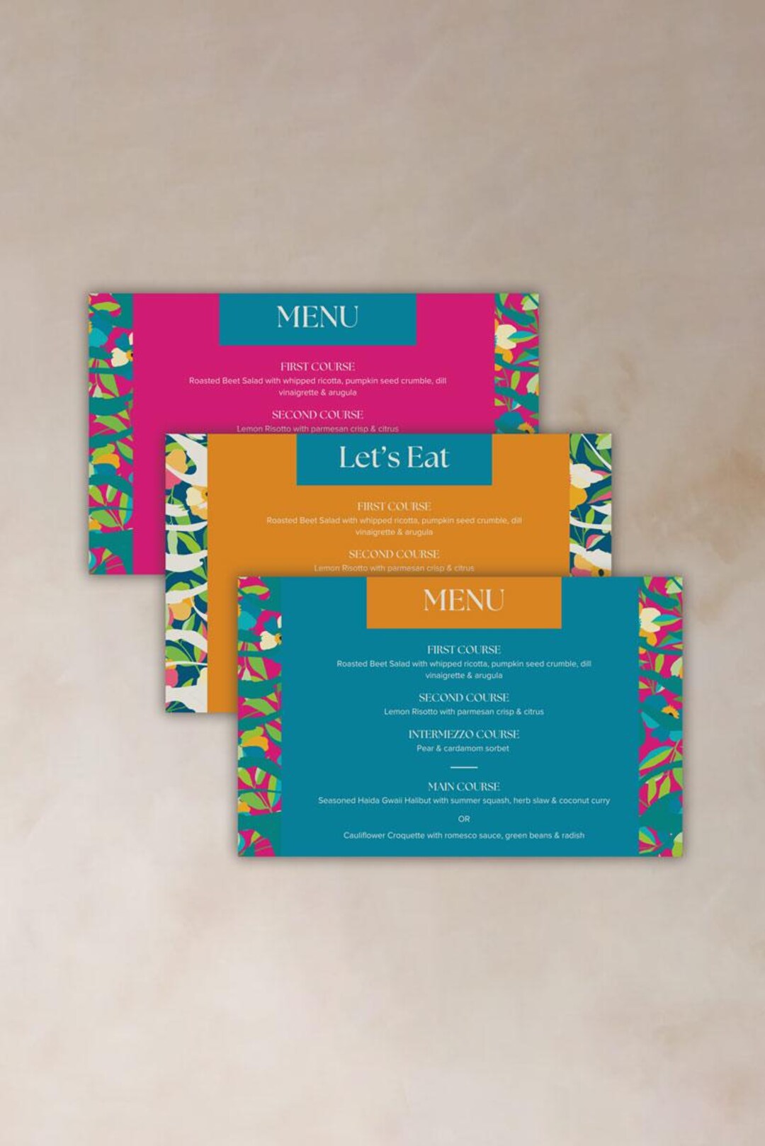 Bold Menu Template, Modern Wedding Stationery, Artistic Event Menu ...