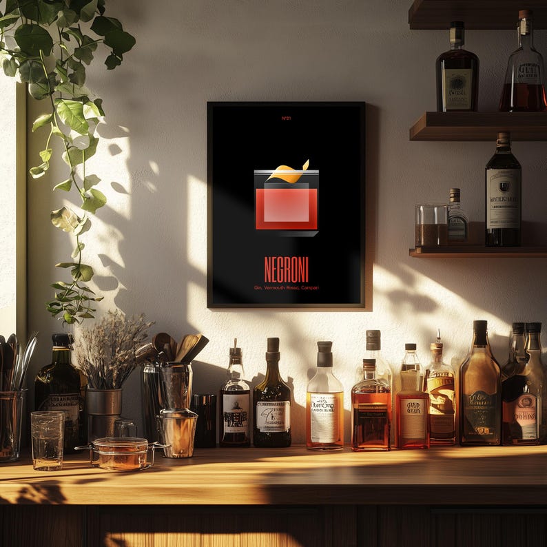 Negroni Gin Cocktail Poster - Etsy