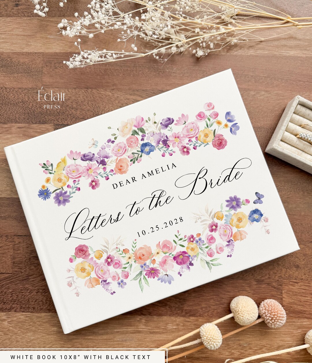 Letters to the Bride Guestbook, Dear Bride, Bridal Shower Guest Book ...