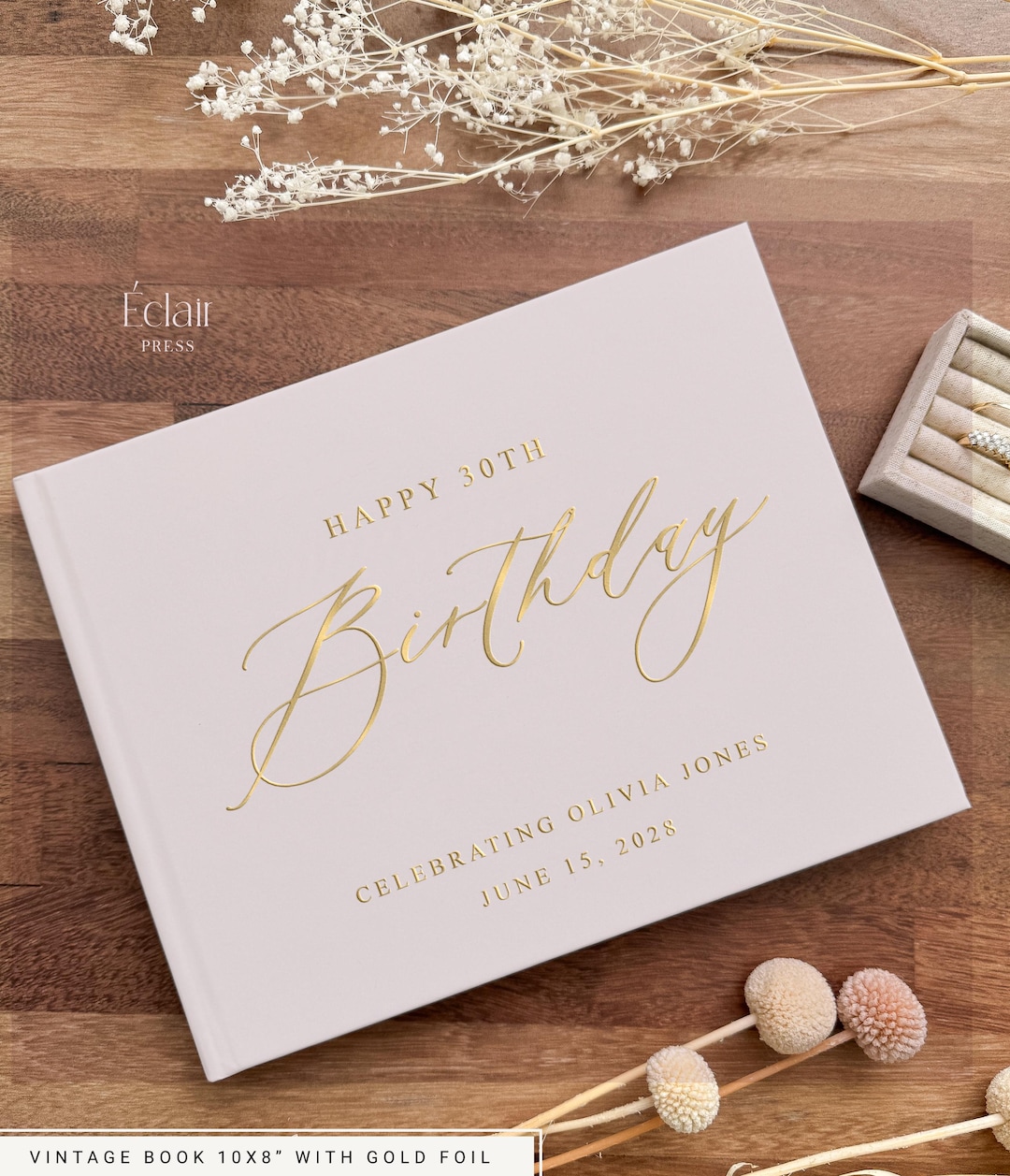 Birthday Party Guest Book, Birthday Guestbook, Gold Foil Birthday Party ...