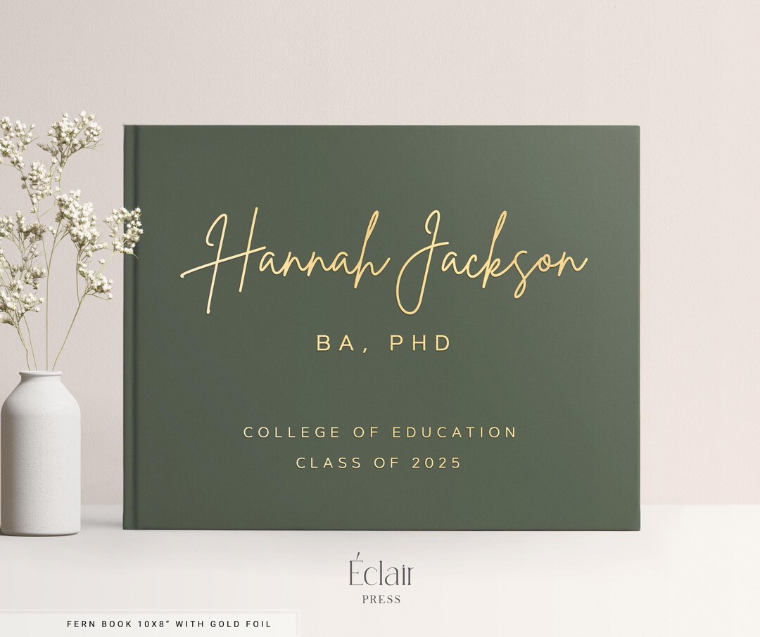Personalized Graduation Guest Book, College Graduate Sign in Book Album ...