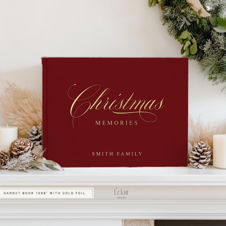 Personalized Christmas Memory Book, Custom Christmas Guest Book, Family ...