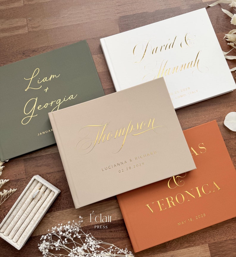 Custom Wedding Guest Book, Custom Wedding Guestbook, Hardcover Wedding ...