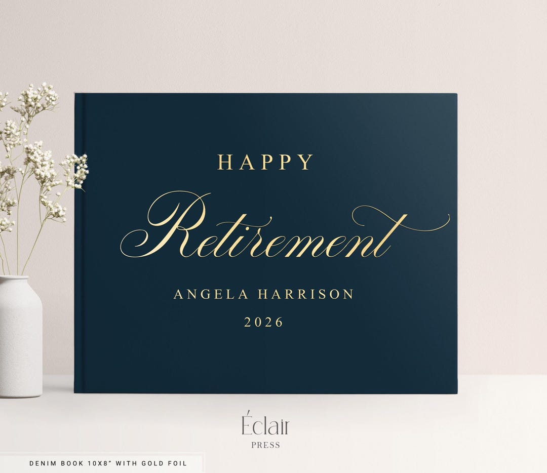 Personalized Retirement Book, Custom Retirement Party Guest Book ...