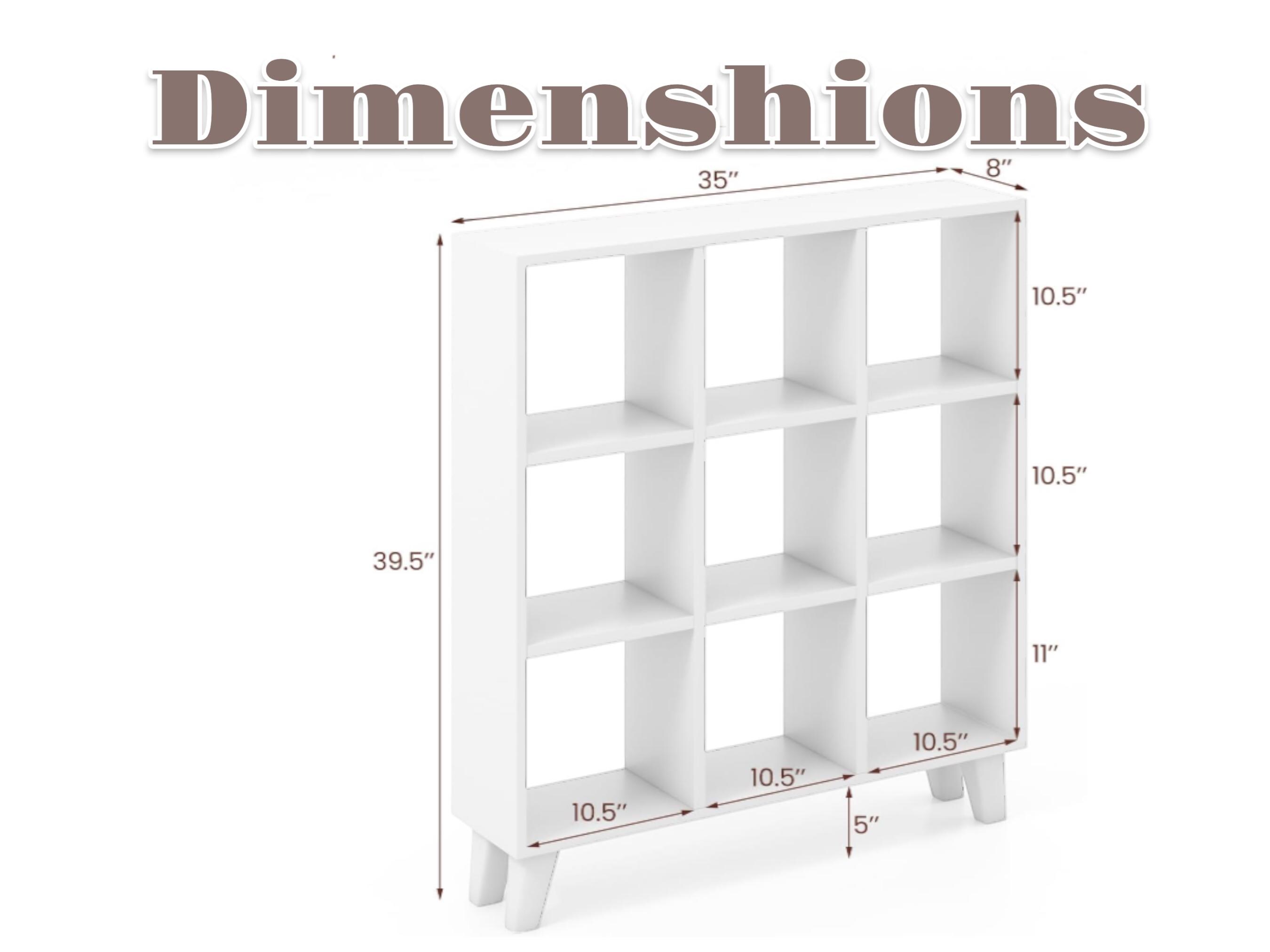 Bookshelf 9-cube Open Bookcase, 3-tier Freestanding Bookshelf With 4 ...