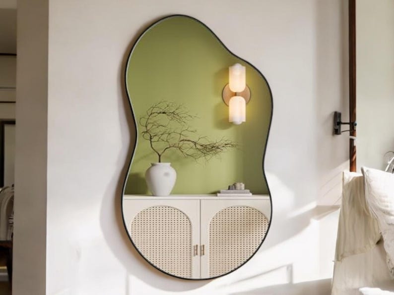 Irregular Wall Mirror-wall Mirrors Decorative 26x46 Black Asymmetrical ...