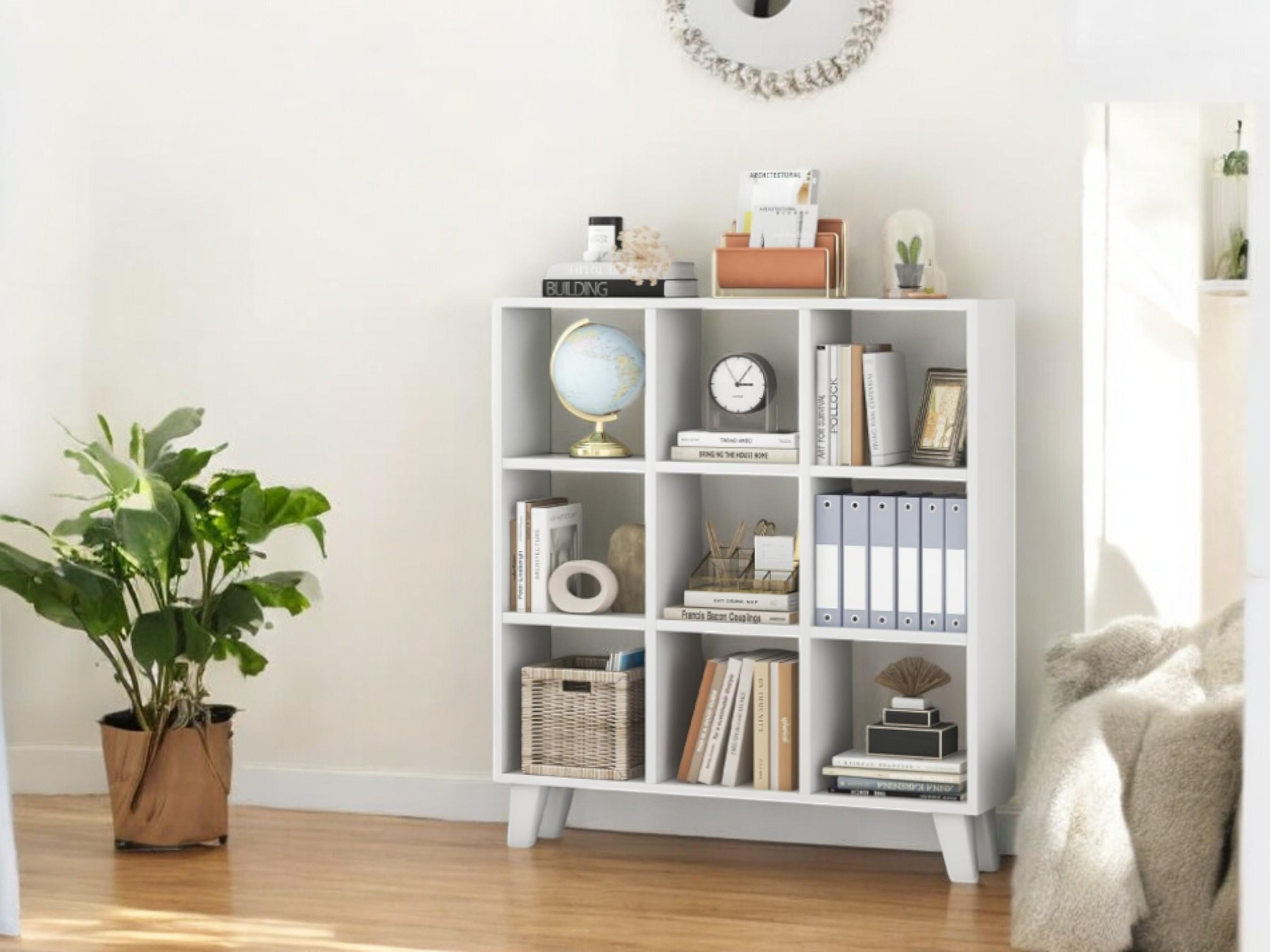 Bookshelf 9-cube Open Bookcase, 3-tier Freestanding Bookshelf With 4 ...