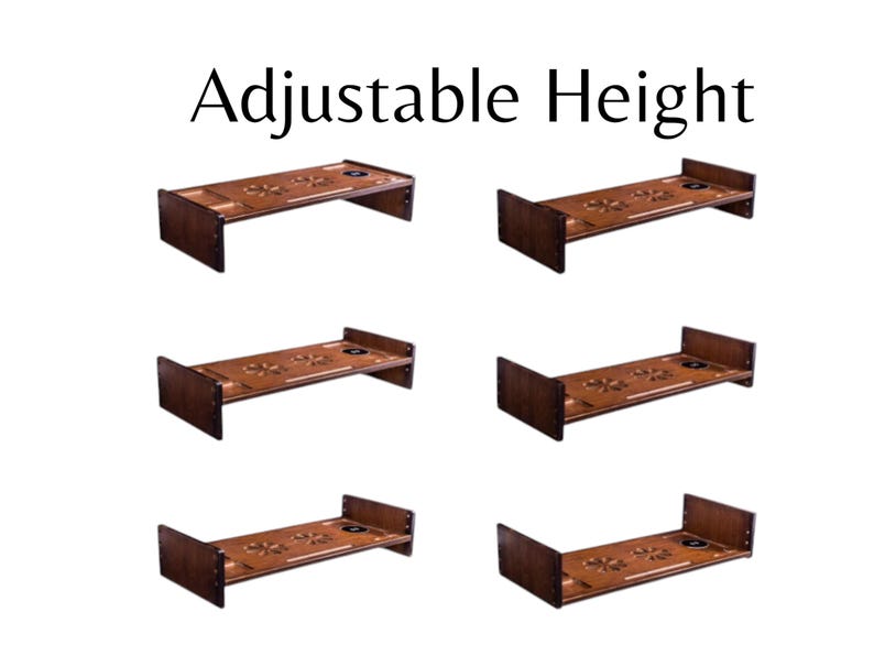 Bamboo Wood Monitor Stand-ergonomic Computer Riser With Wireless ...