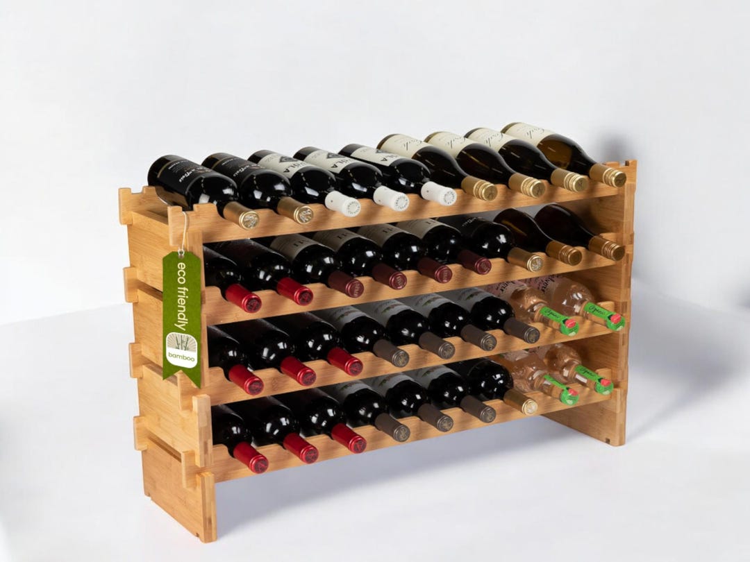 Wine Rack-36 Bottle Large Wine Rack, Stackable & Modular Wine Storage ...