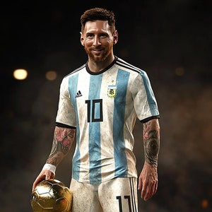 Realistic 3D Lionel Messi HD Metal Print – Available in Various Sizes ...