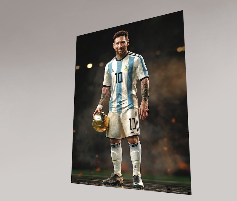 Realistic 3D Lionel Messi HD Metal Print – Available in Various Sizes ...