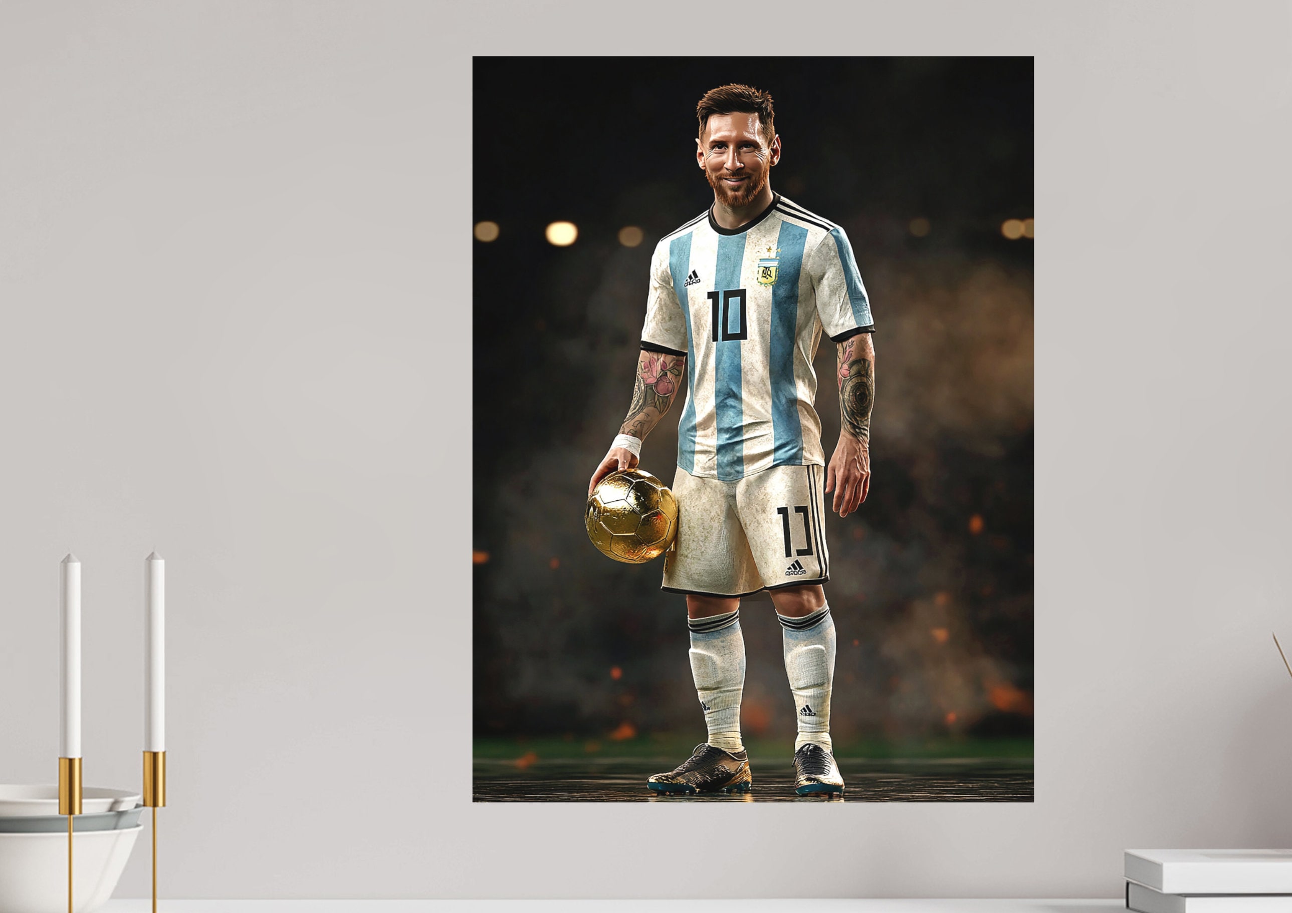 Realistic 3D Lionel Messi HD Metal Print – Available in Various Sizes ...