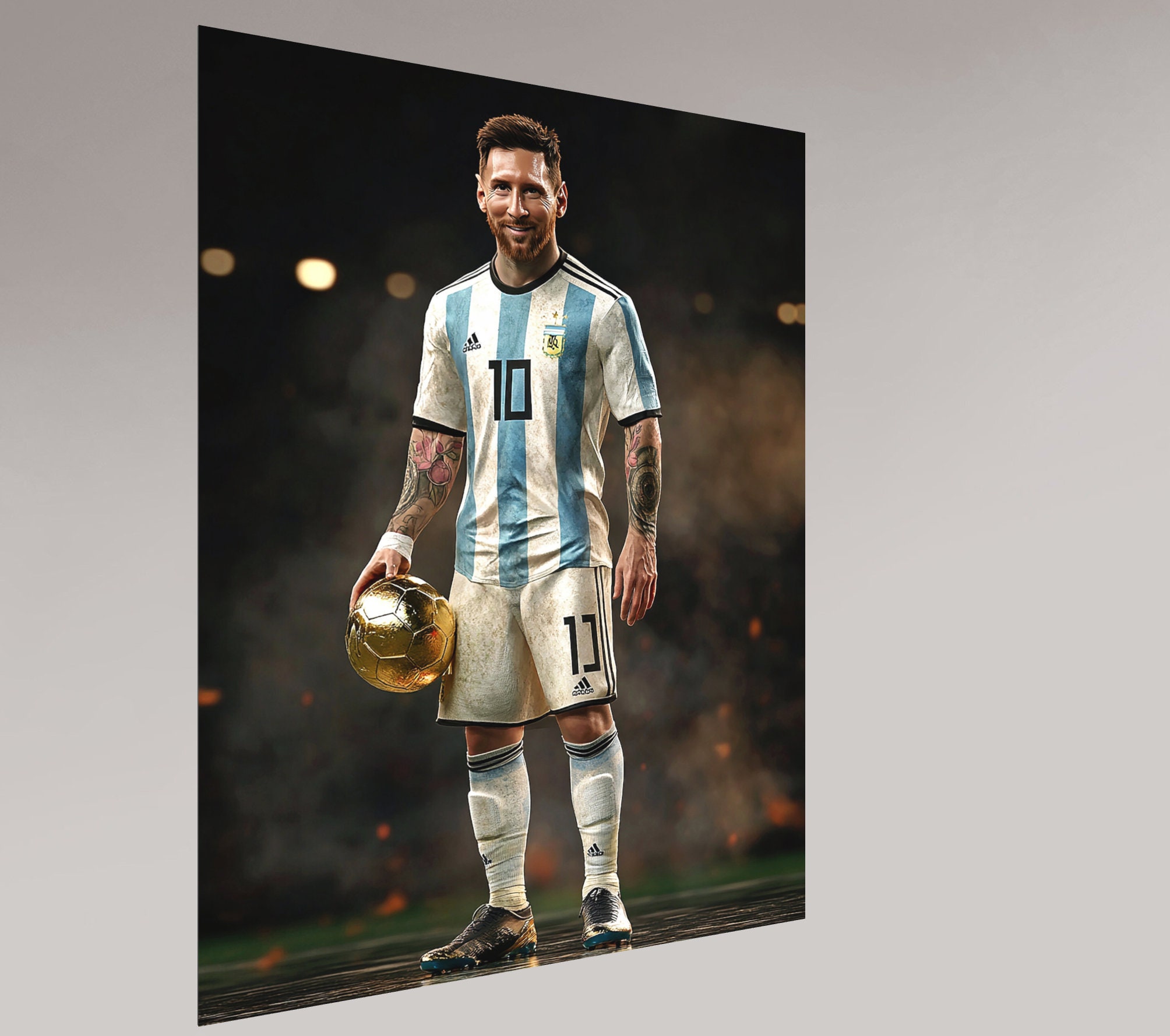 Realistic 3D Lionel Messi HD Metal Print – Available in Various Sizes ...