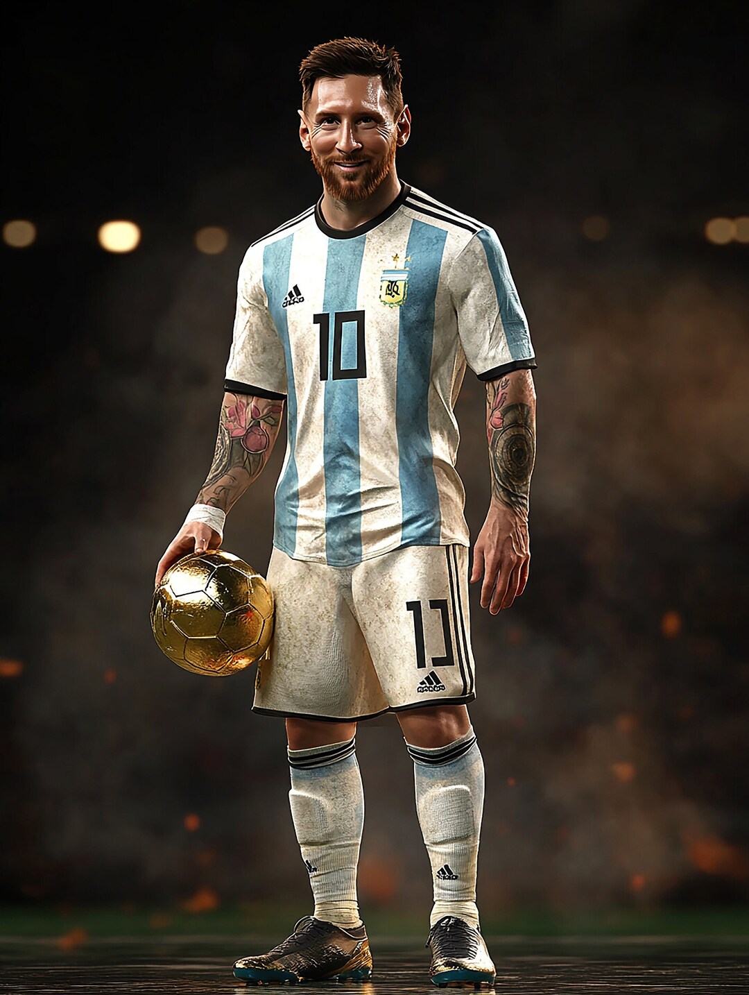 Realistic 3D Lionel Messi HD Metal Print – Available in Various Sizes ...