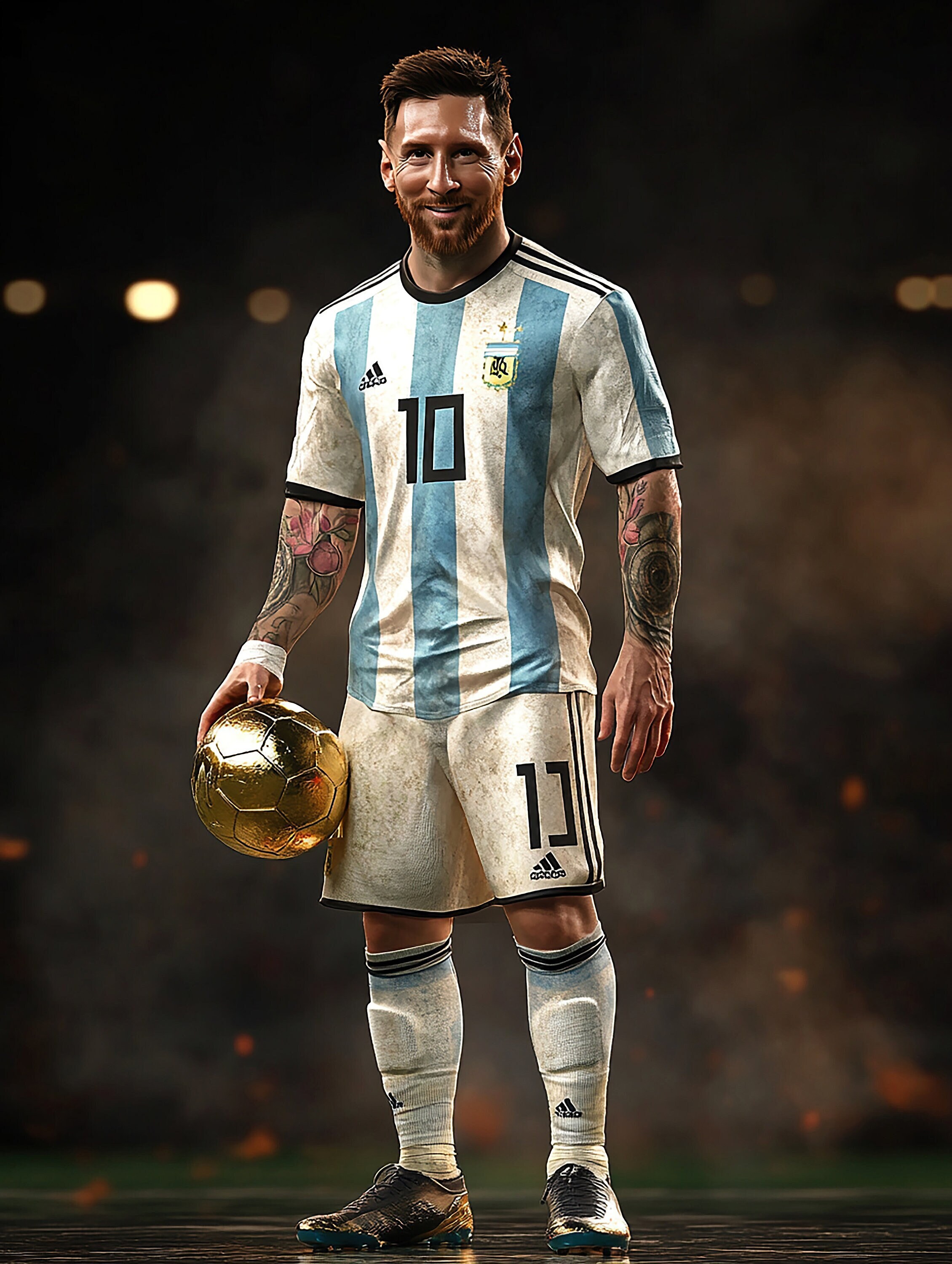 Realistic 3D Lionel Messi HD Metal Print – Available in Various Sizes ...