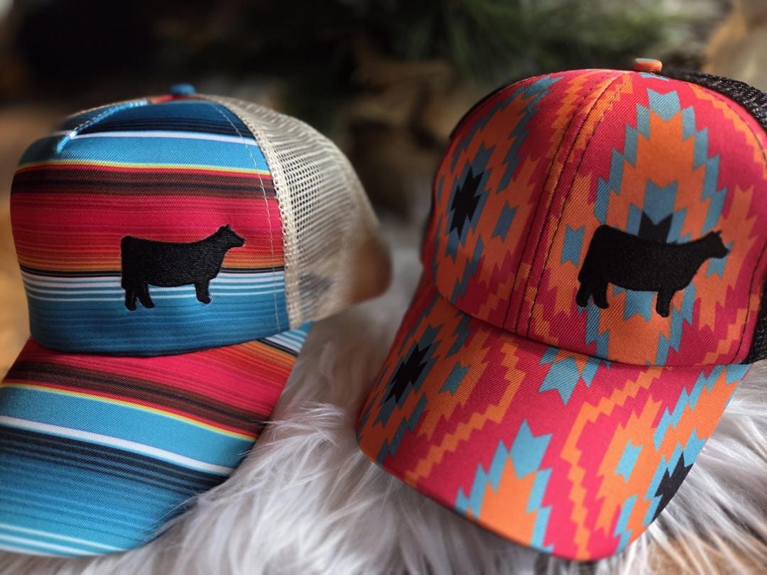 Serape and Aztec Show Steer/cow Pony Tail Hat - Etsy