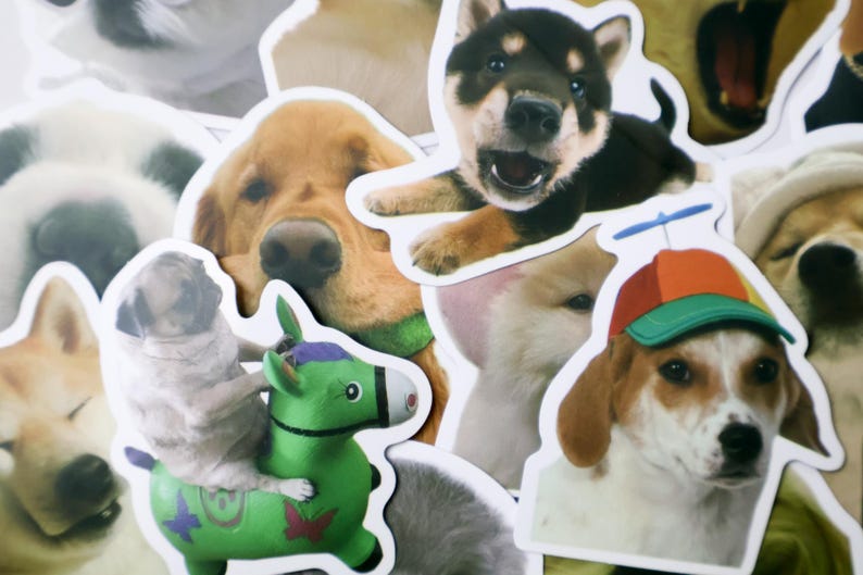 50PCS Funny Dog Meme Sticker Pack – Cute Cartoon Puppy Stickers for ...