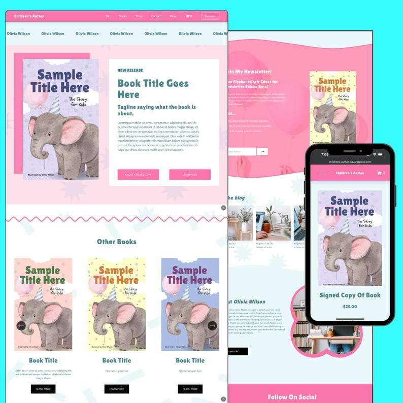 Children's Author Website Template Squarespace Template for Authors ...
