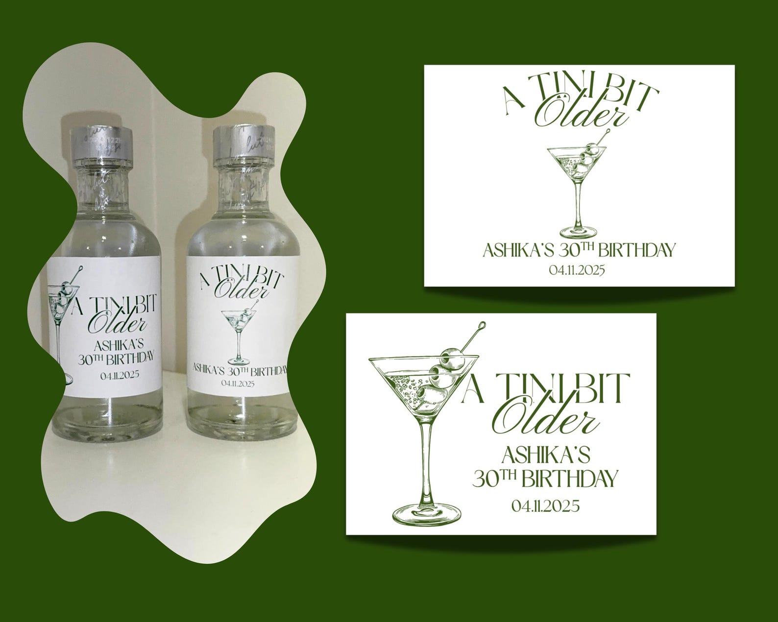 Editable Bottle Labels – A Tini Bit Older Birthday Favors | Custom ...