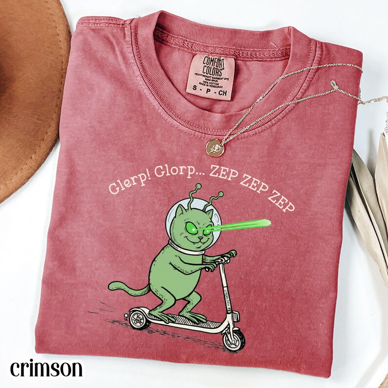 Glerp Glorp Funny Alien Cat Comfort Colors® Shirt Space Kitty Zep Zap ...
