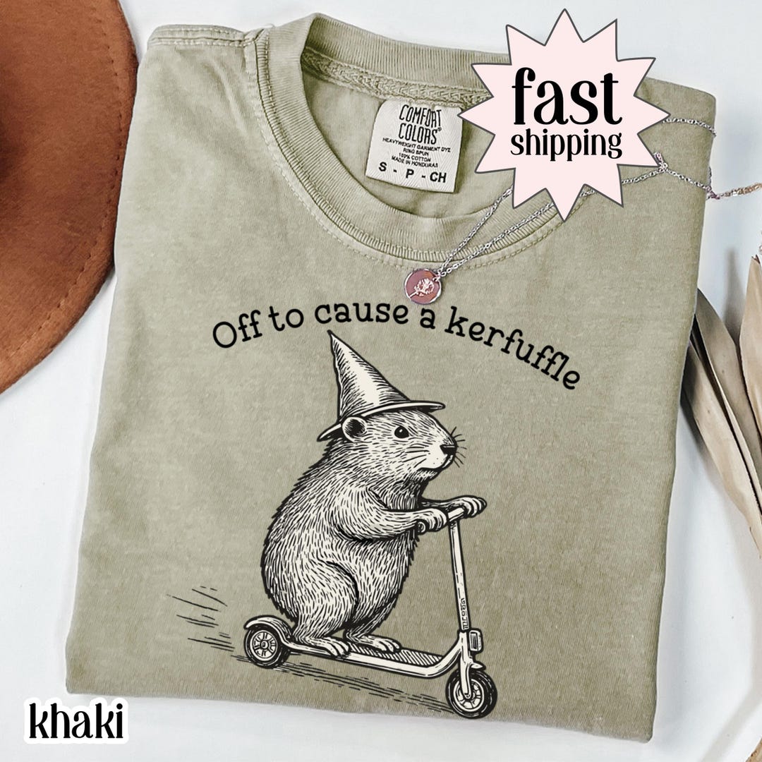 Off to Cause A Kerfuffle Comfort Colors Shirt Funny Groundhog Scooter ...