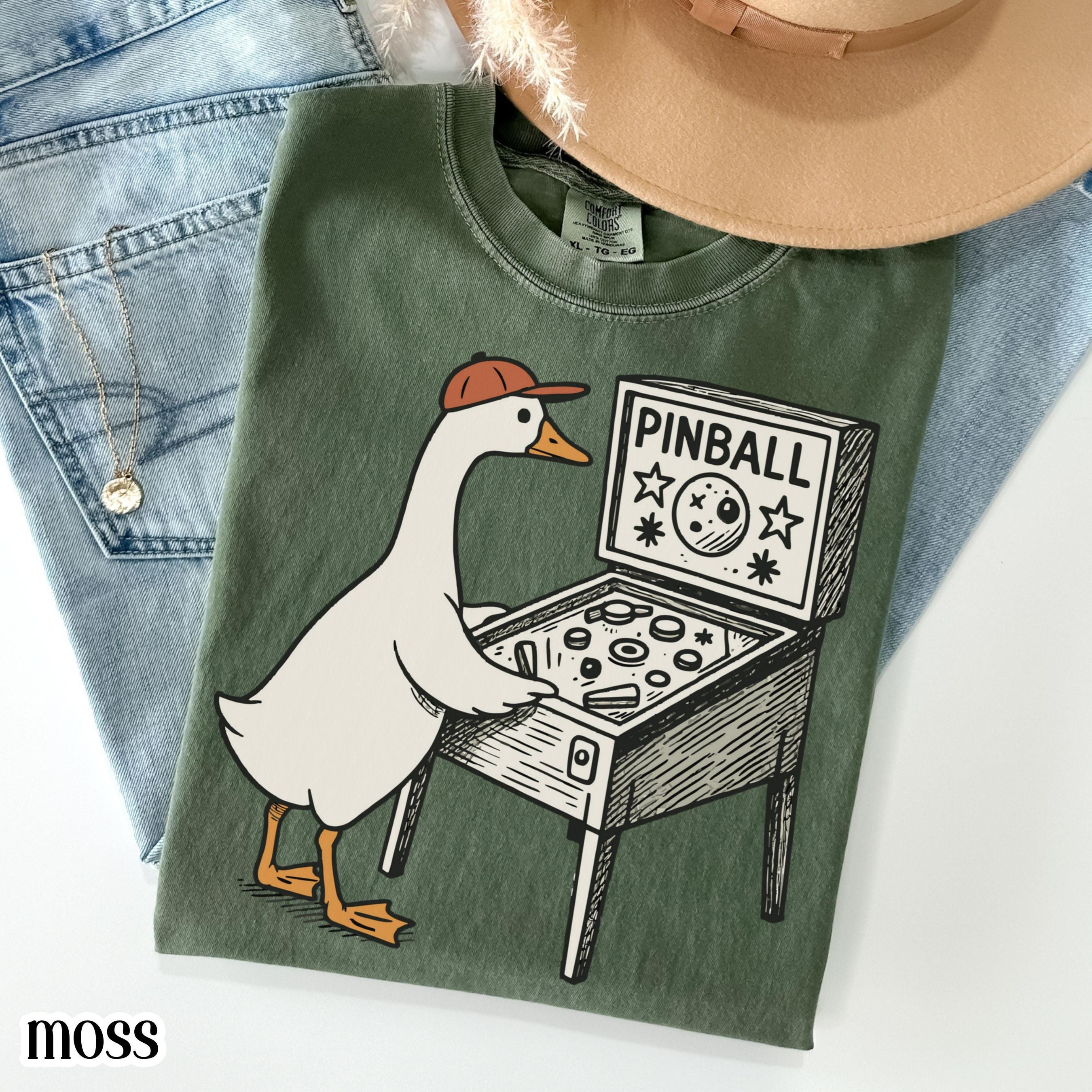 Pinball Goose Comfort Colors Shirt Funny Goose Pin Ball Arcade Gamer ...