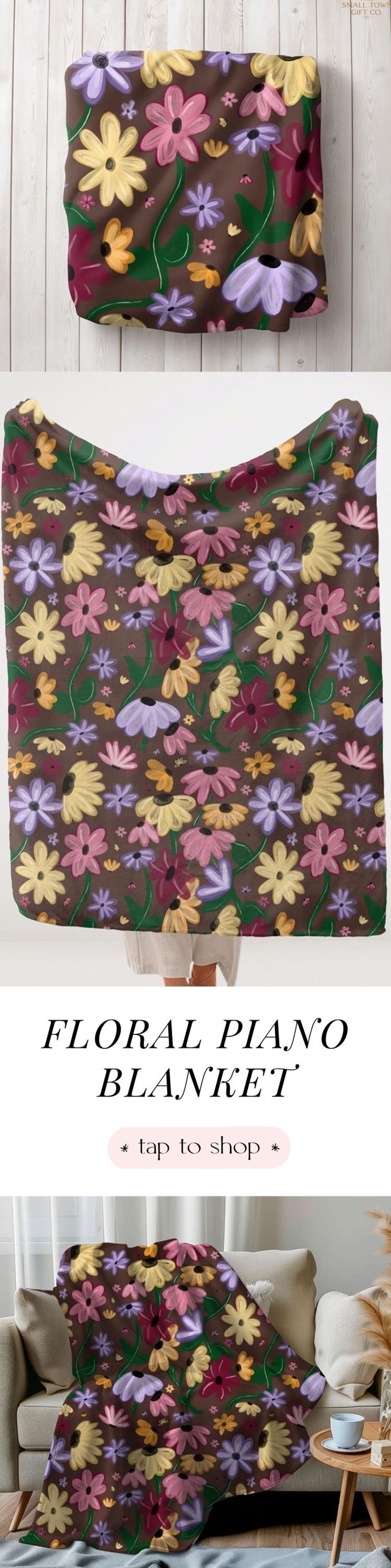 Flower Piano Surprise Song Throw Blanket It Was Rare Acoustic Teenage ...