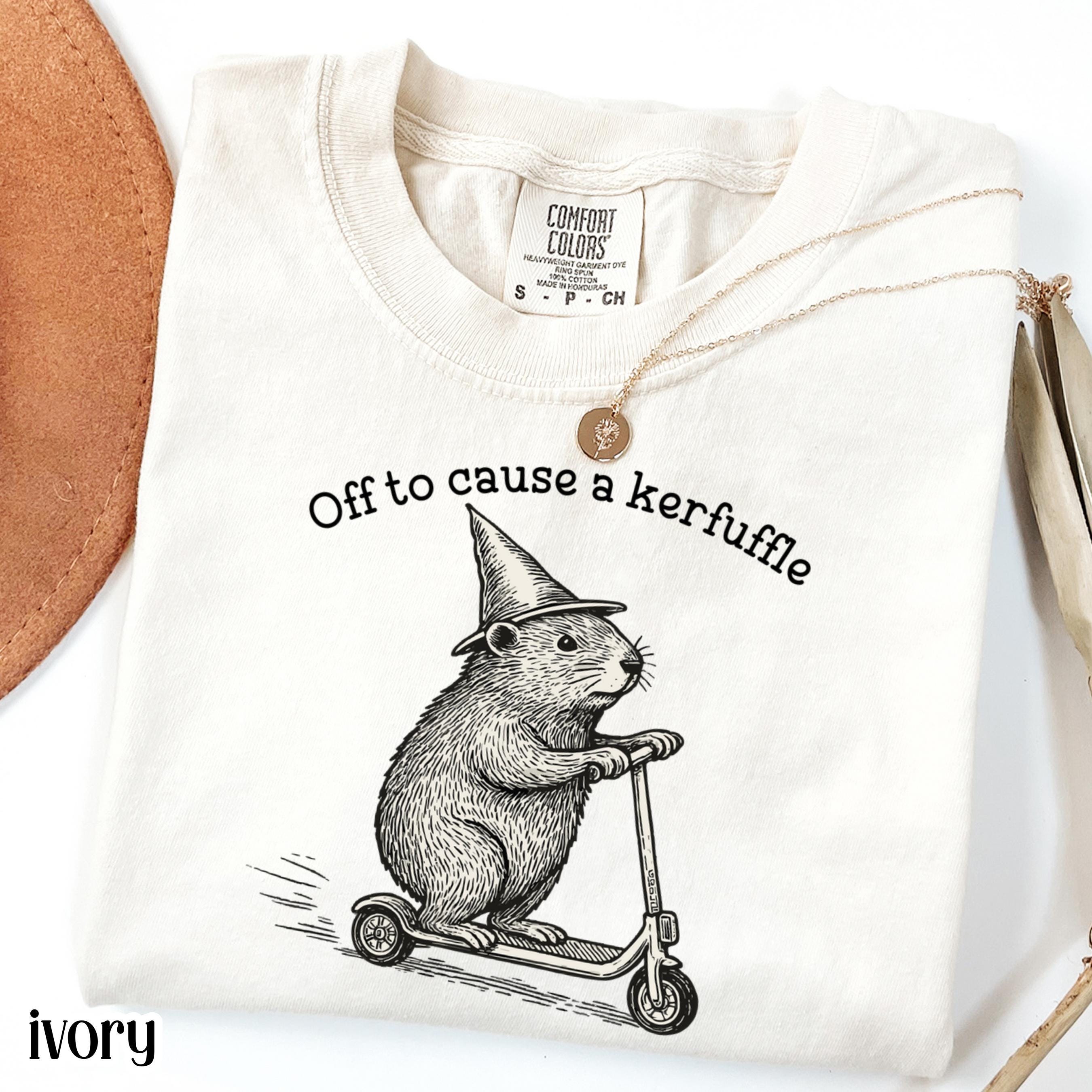 Off to Cause A Kerfuffle Comfort Colors Shirt Funny Groundhog Scooter ...