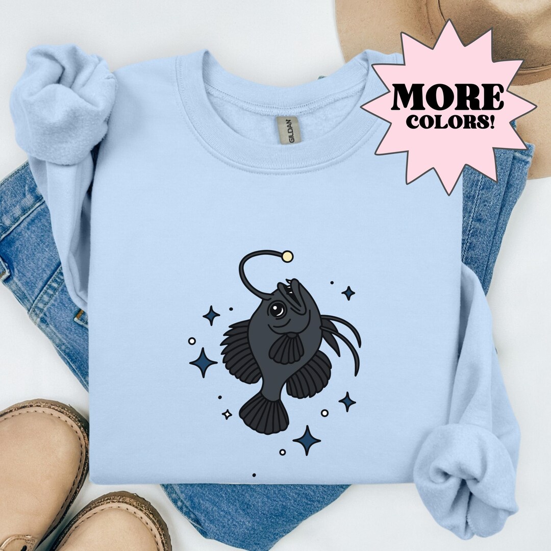 Angler Fish Sweater, Cute Anglerfish Sweater, Marine Life Sweater ...