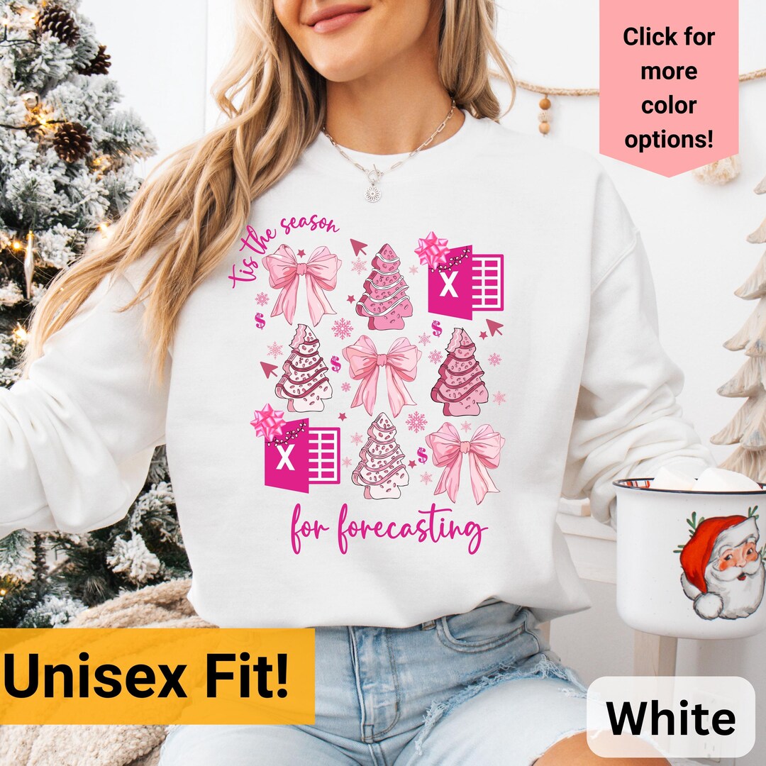Pink Excel Coquette Bow Christmas Cakes Christmas Sweater, Spreadsheets ...