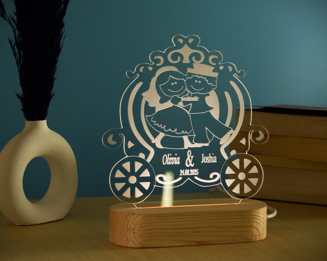 Fairy Tale Carriage Night Light - Custom LED Lamp - Wedding Gift ...