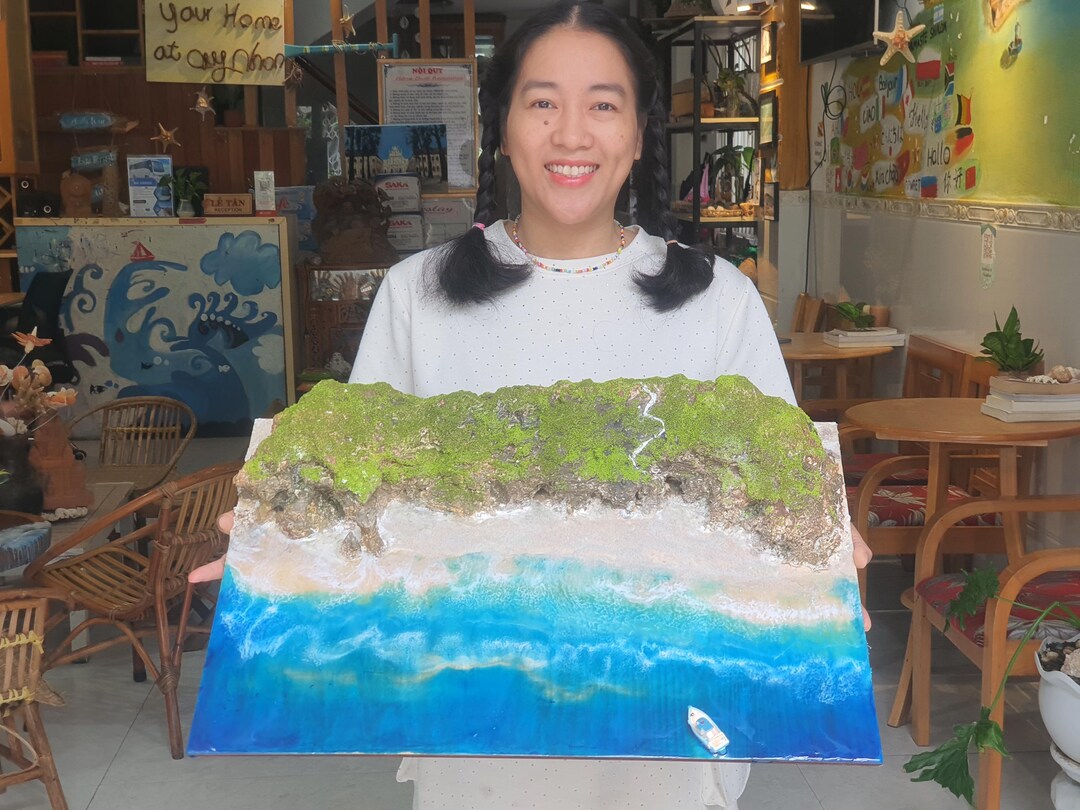 Handmade 3D Ocean Resin Art - Coastal Serenity (40x60 Cm) - Etsy
