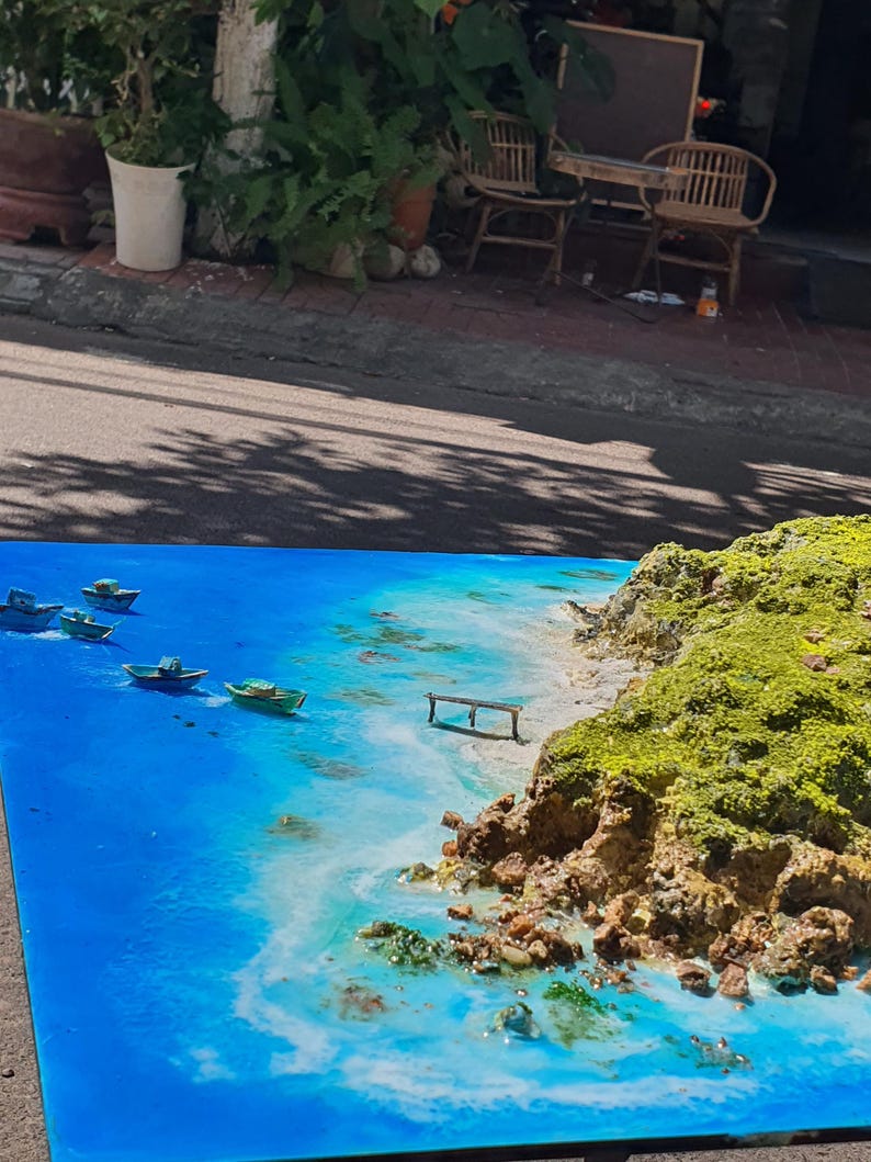 Handmade Tropical Island Diorama: Miniature Beach Landscape Art - Etsy