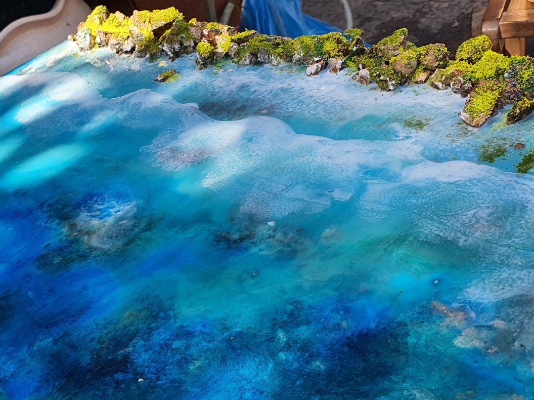 Handmade Ocean Resin Art | Beach Wave Diorama | Coastal Wall Decor ...