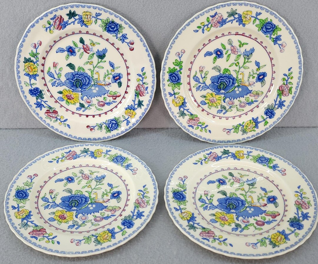 Masons Plantation Colonial 8 Plates Set of 4 Floral England Vintage - Etsy